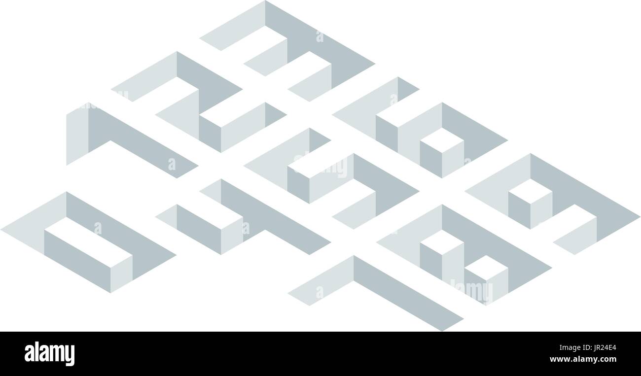 Set of isometric numbers on white vector illustration Stock Vector ...