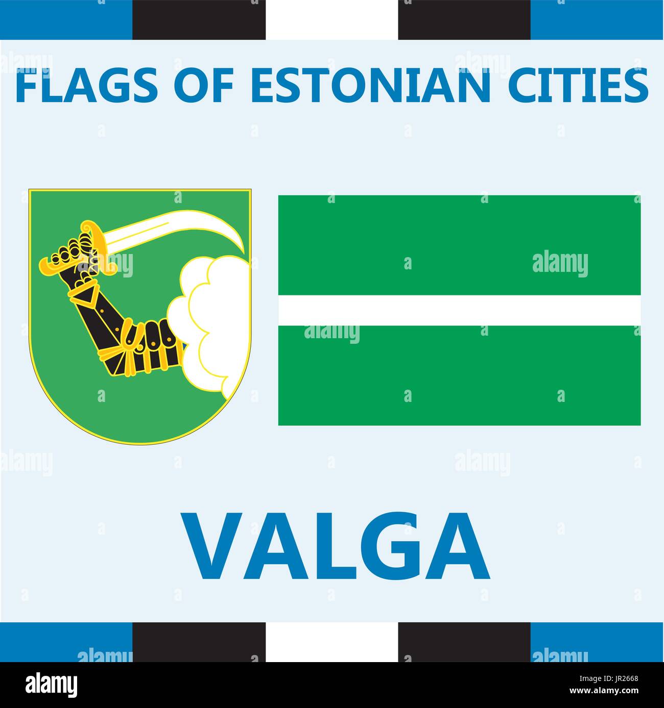 Flag of Estonian city Valga Stock Vector Image & Art - Alamy