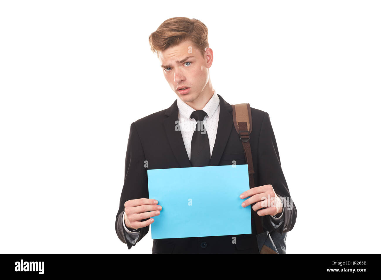 Student with blank paper Stock Photo - Alamy