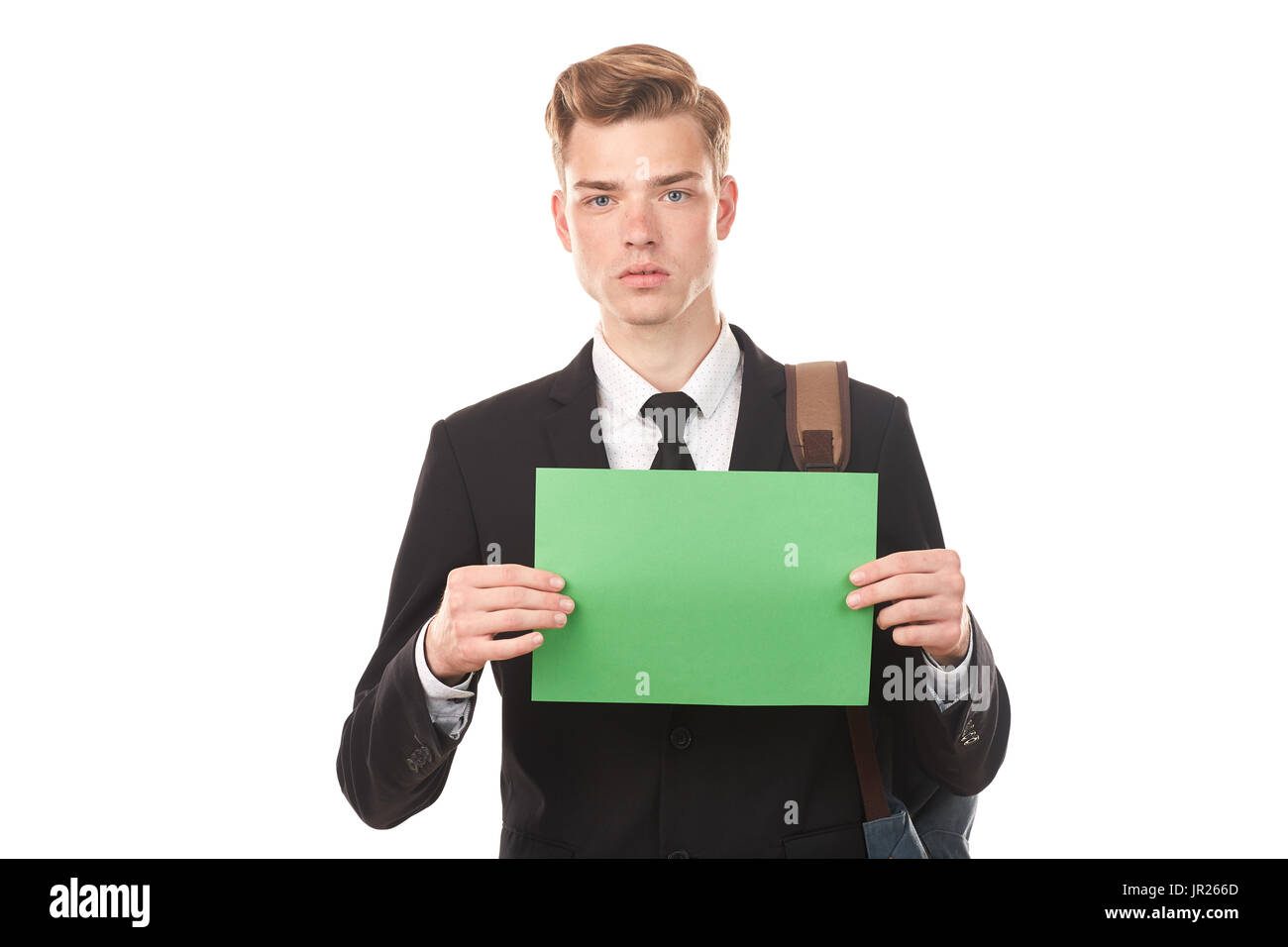 Student with blank paper Stock Photo - Alamy