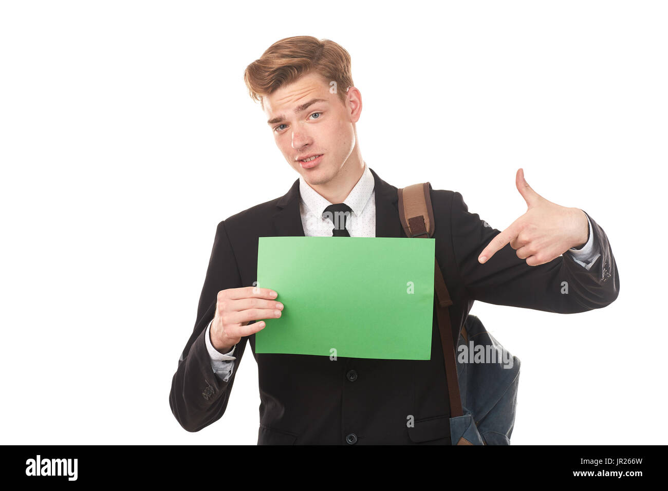 Student with blank paper Stock Photo - Alamy