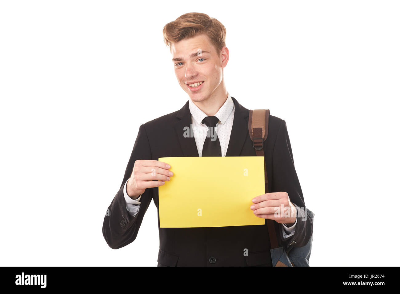 Student with blank paper Stock Photo - Alamy