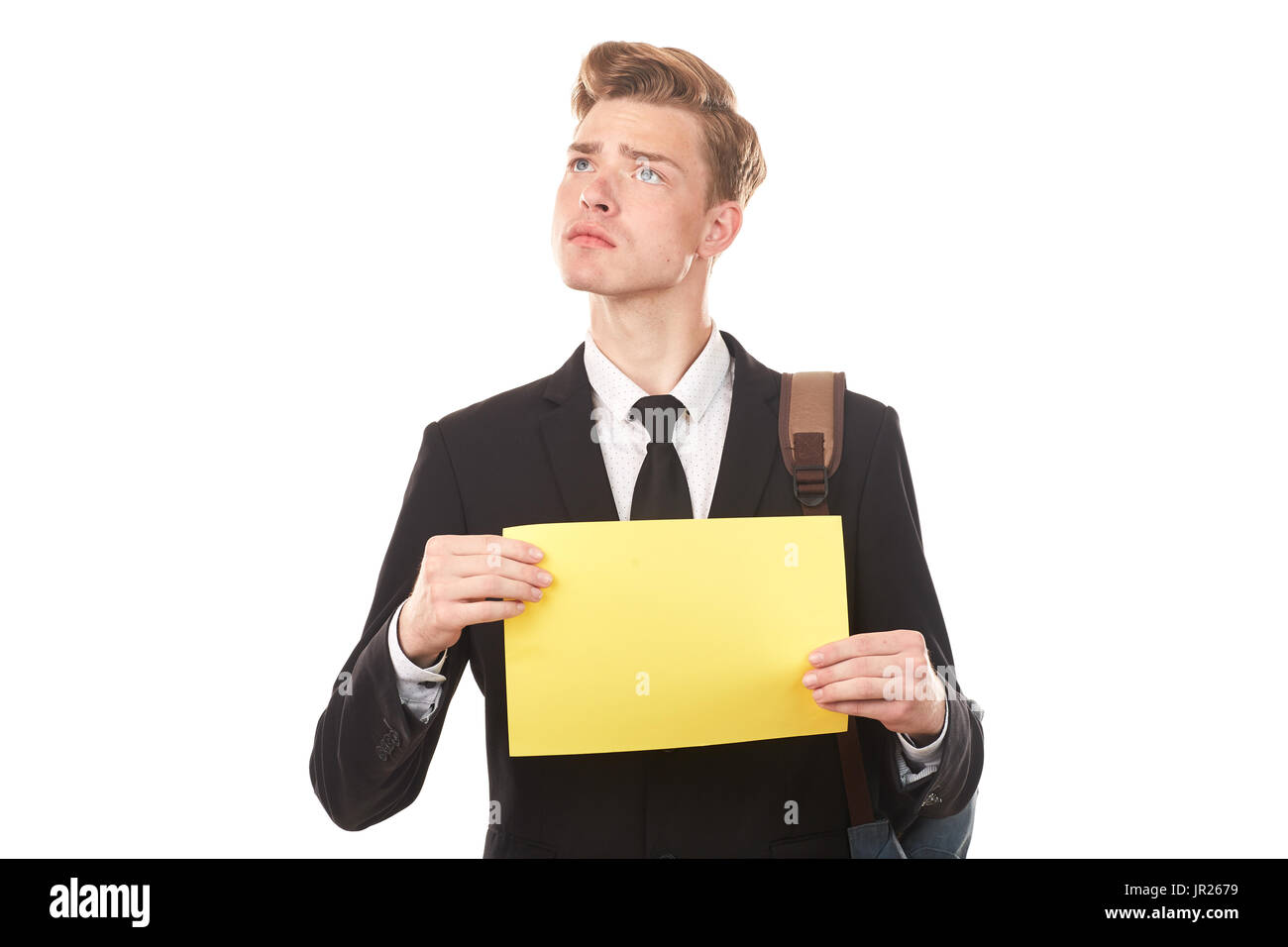 Student with blank paper Stock Photo - Alamy