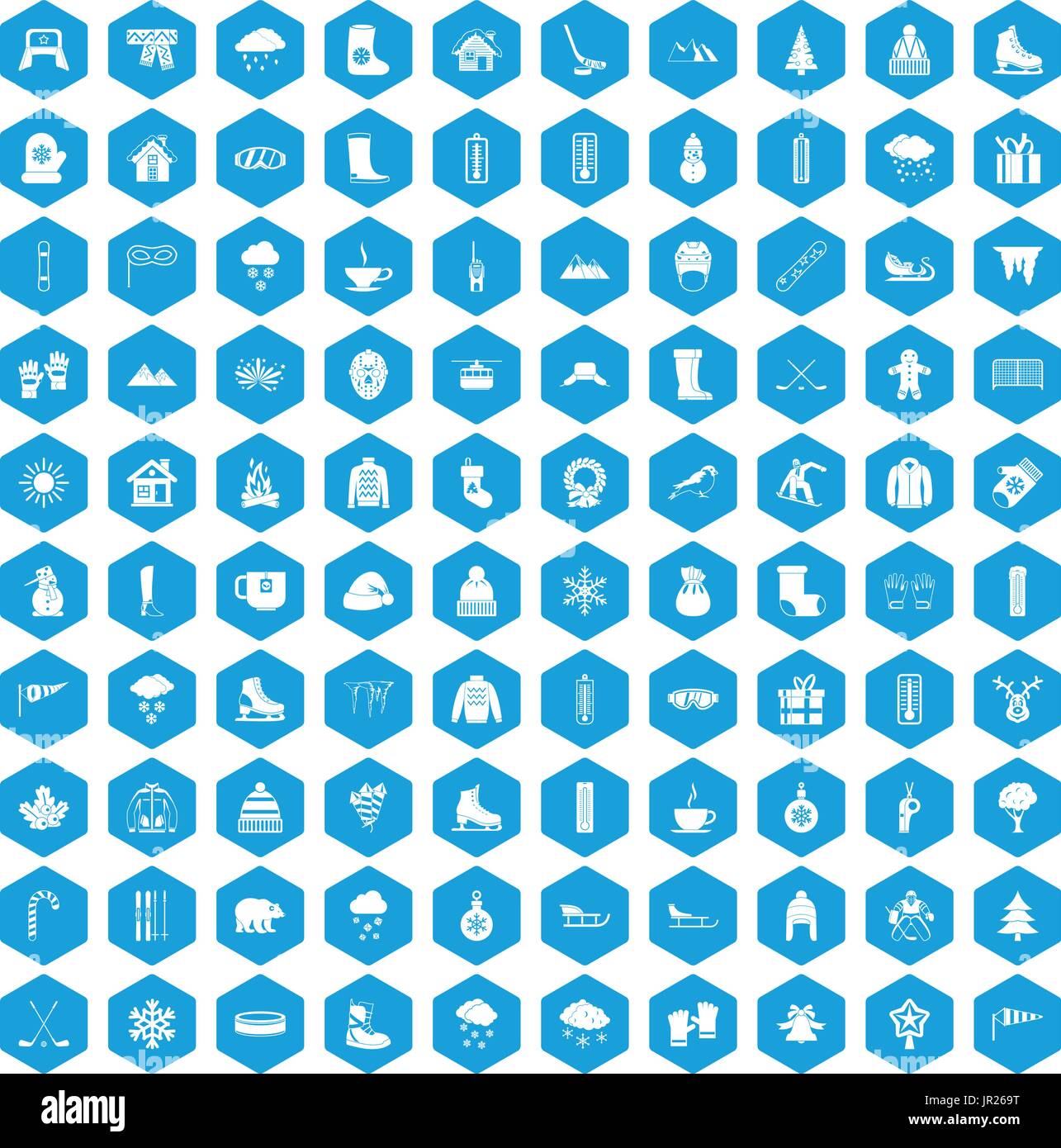 100 winter icons set blue Stock Vector Image & Art - Alamy