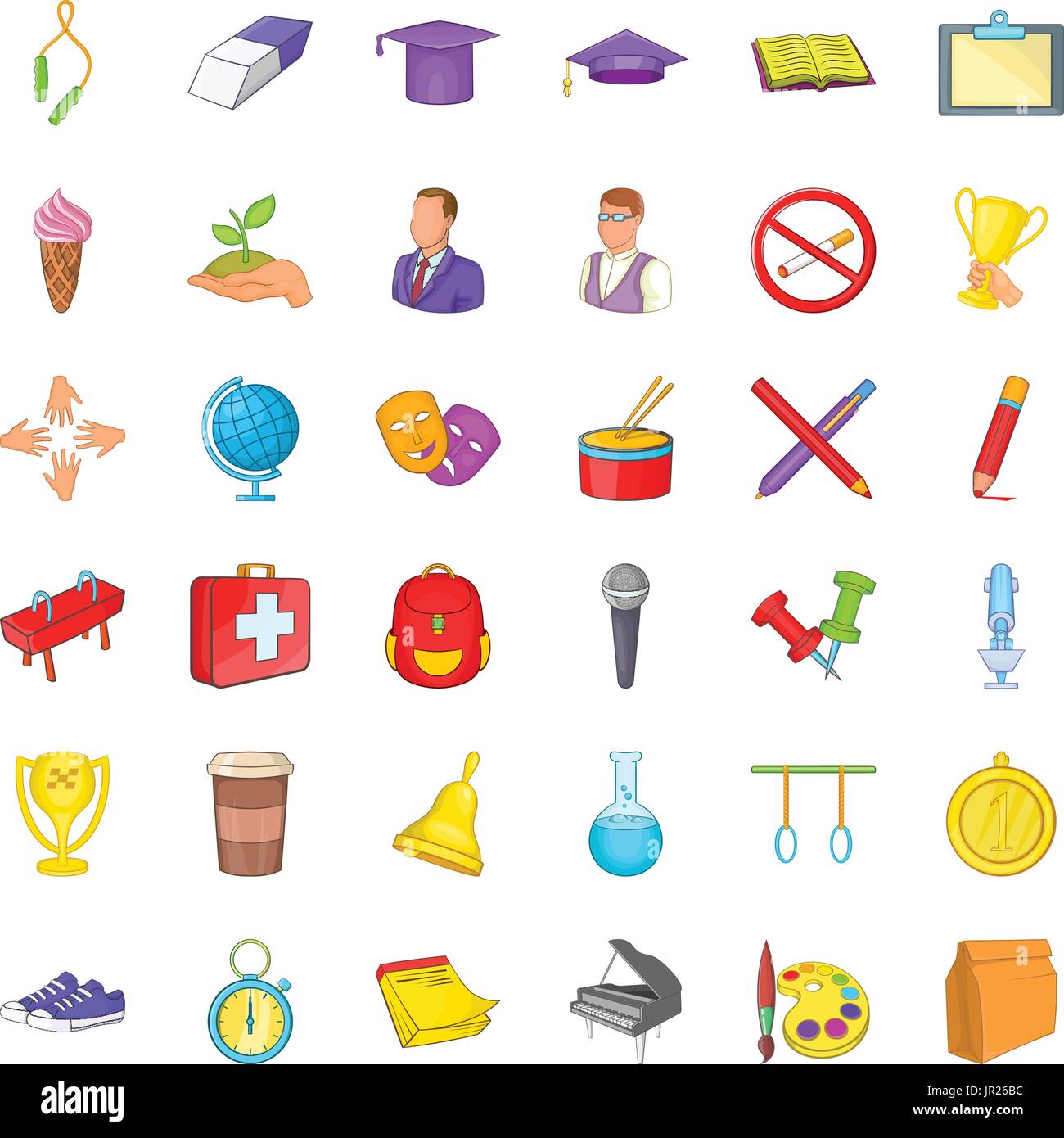 School icons set, cartoon style Stock Vector Image & Art - Alamy