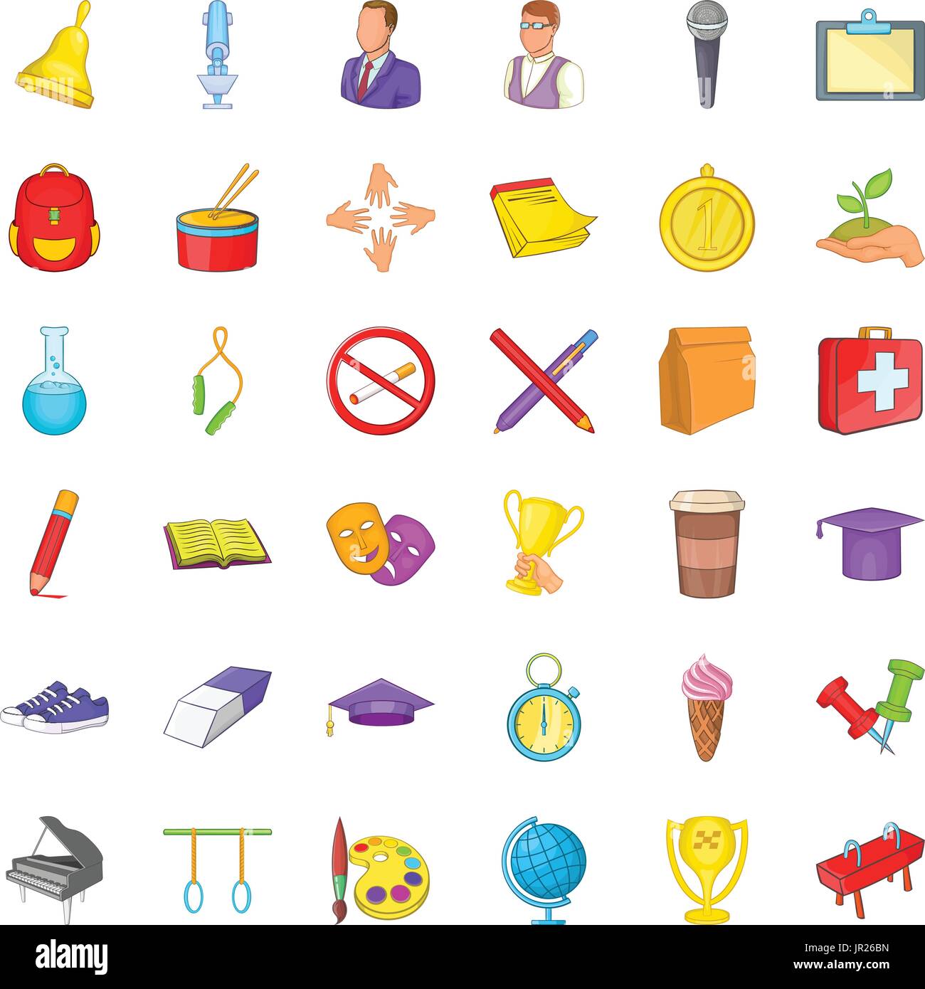 Open college icons set, cartoon style Stock Vector Image & Art - Alamy