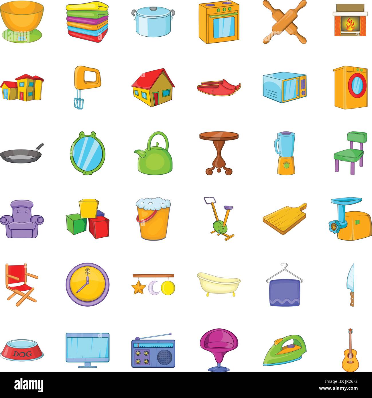 Comfortable house icons set, cartoon style Stock Vector Image & Art - Alamy