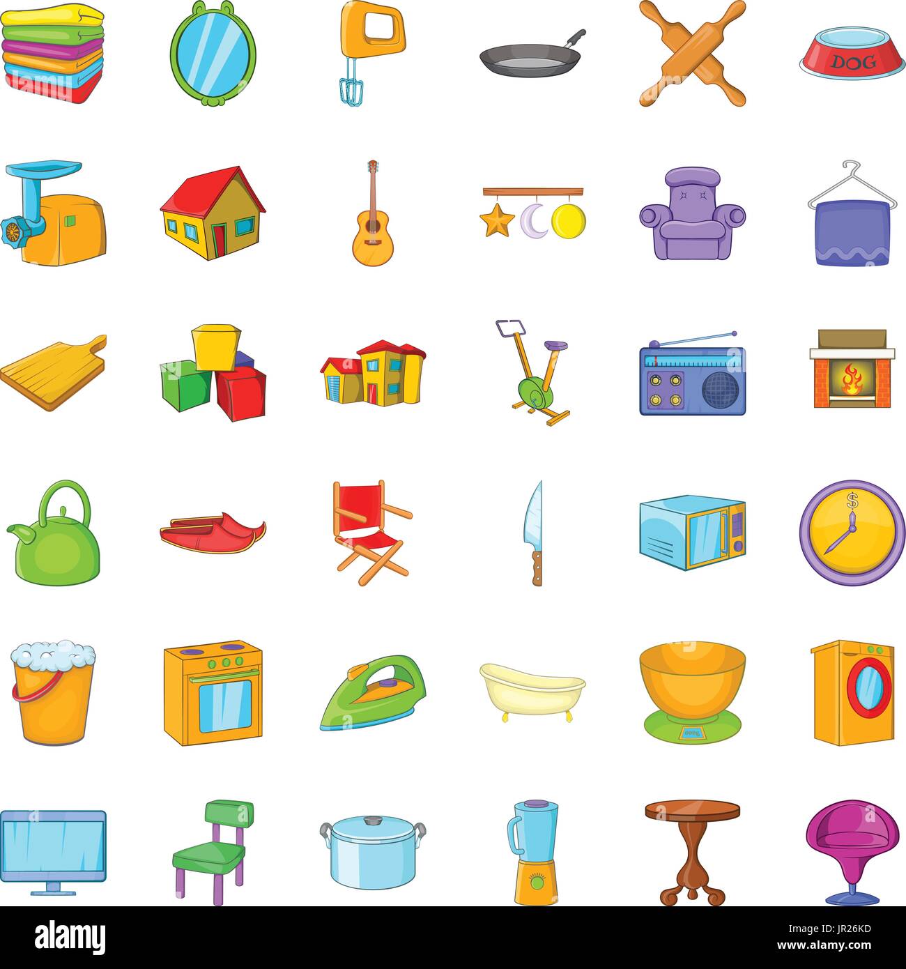 Indoor icons set, cartoon style Stock Vector Image & Art - Alamy