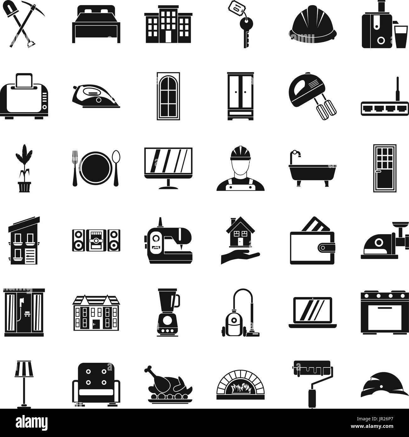 Cozy house icons set, simple style Stock Vector Image & Art - Alamy
