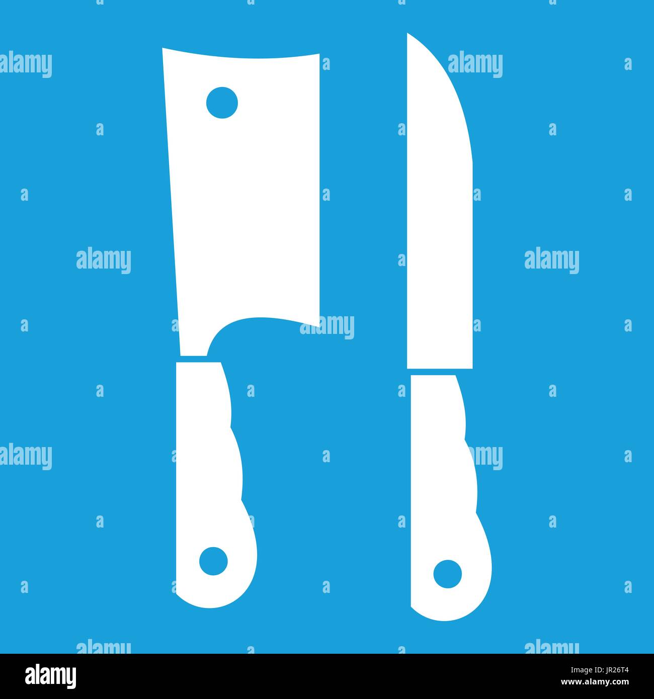 Kitchen knife and meat knife icon white Stock Vector Image & Art - Alamy