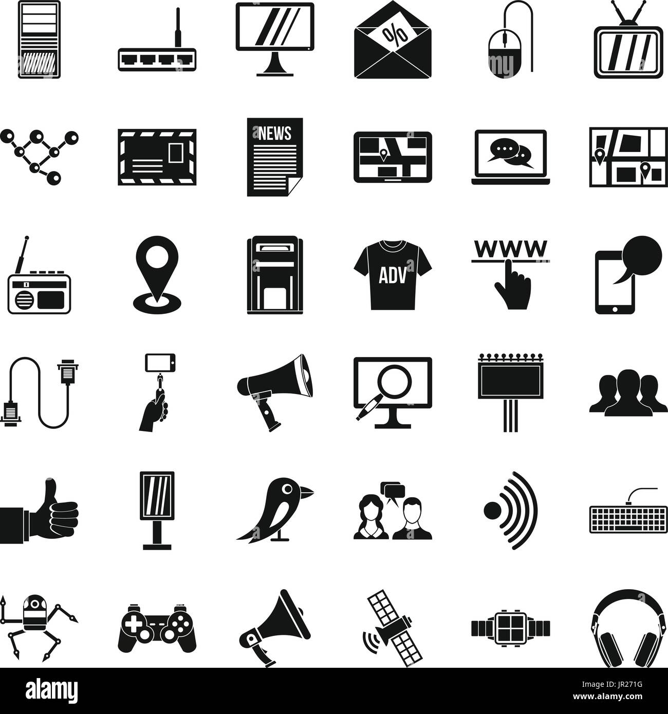 Communication icons set, simple style Stock Vector Image & Art - Alamy