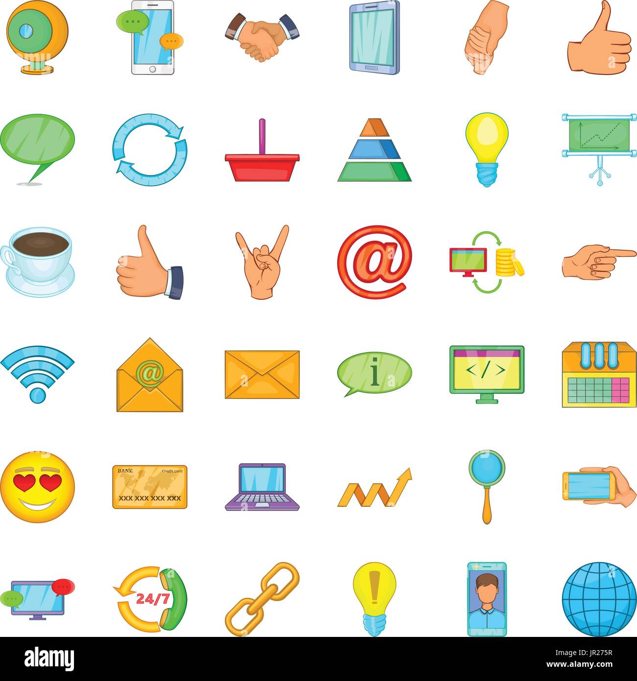 Network icons set, cartoon style Stock Vector Image & Art - Alamy