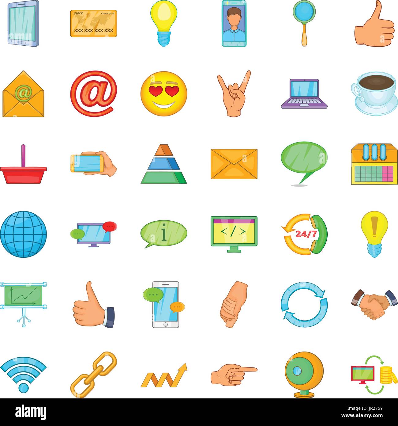 Communication icons set, cartoon style Stock Vector Image & Art - Alamy
