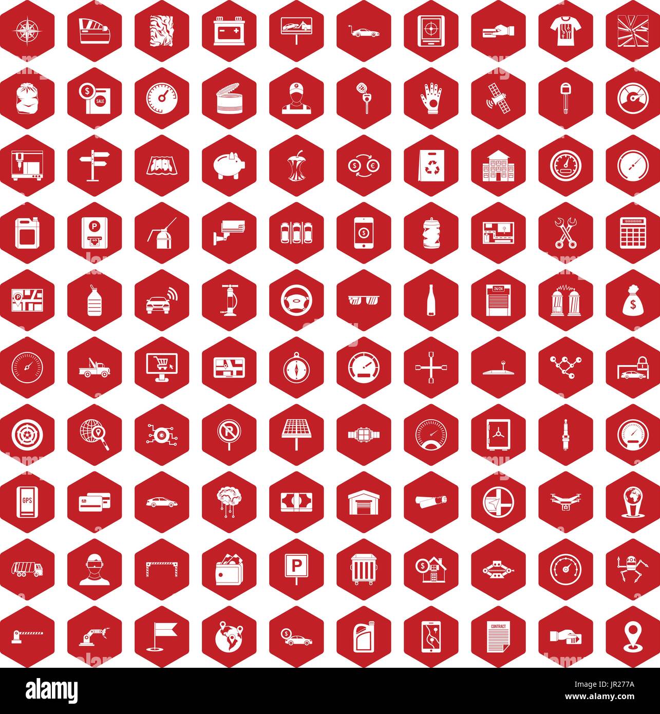 100 auto repair icons hexagon red Stock Vector Image & Art - Alamy