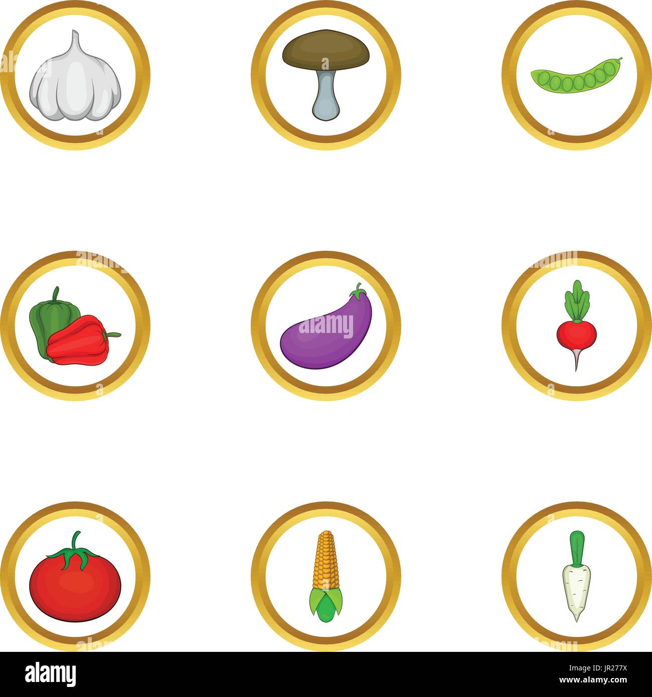 Vegetable icons set, cartoon style Stock Vector Image & Art - Alamy