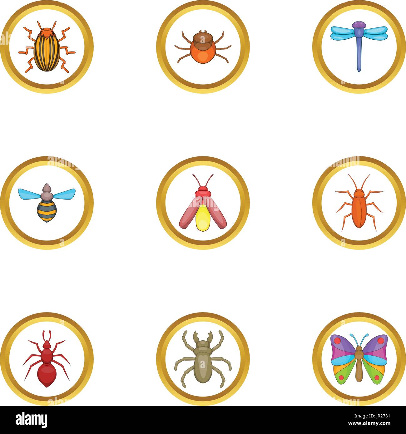 Insect icons set, cartoon style Stock Vector Image & Art - Alamy