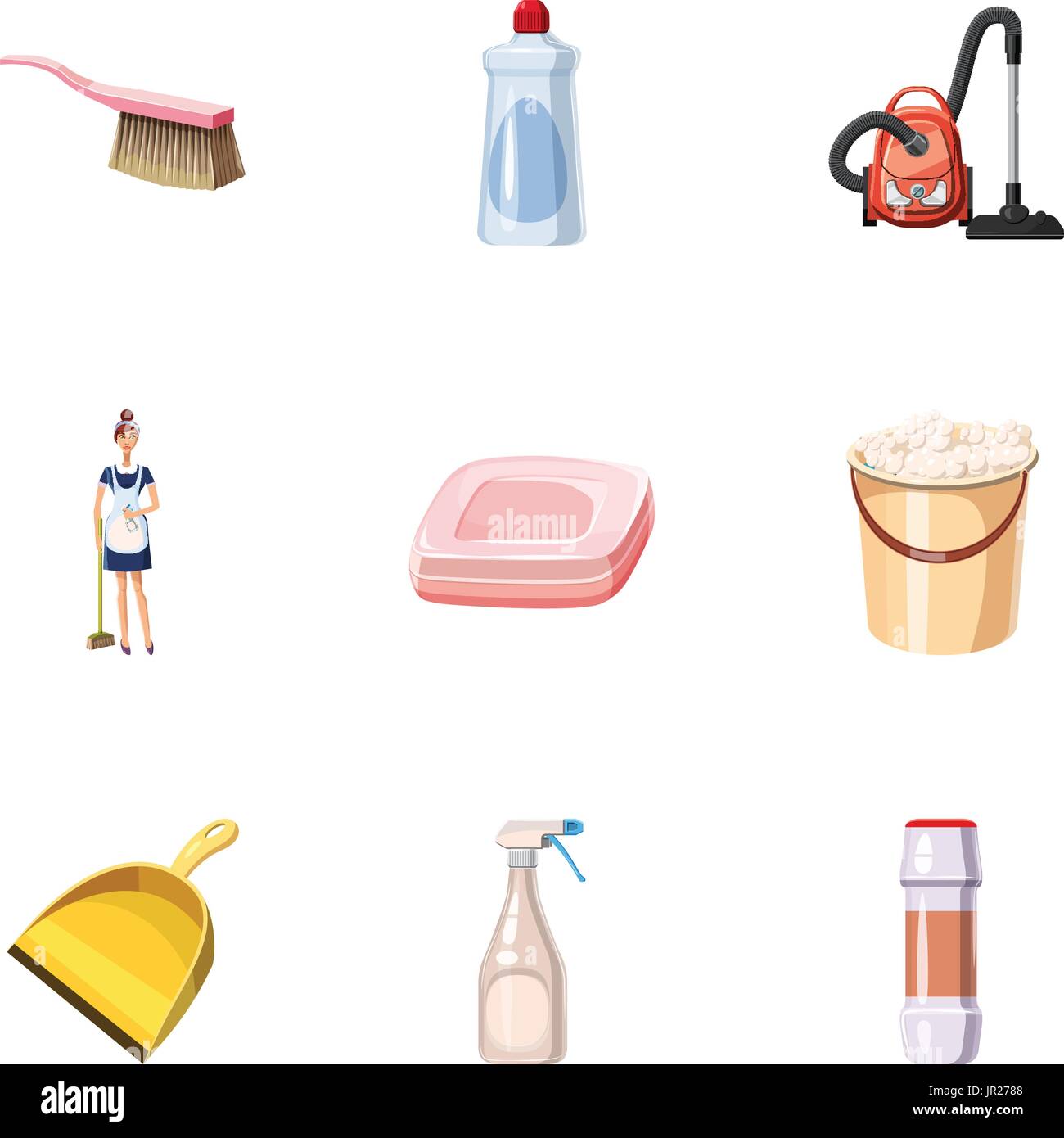 Cleaning icons set, cartoon style Stock Vector Image & Art - Alamy