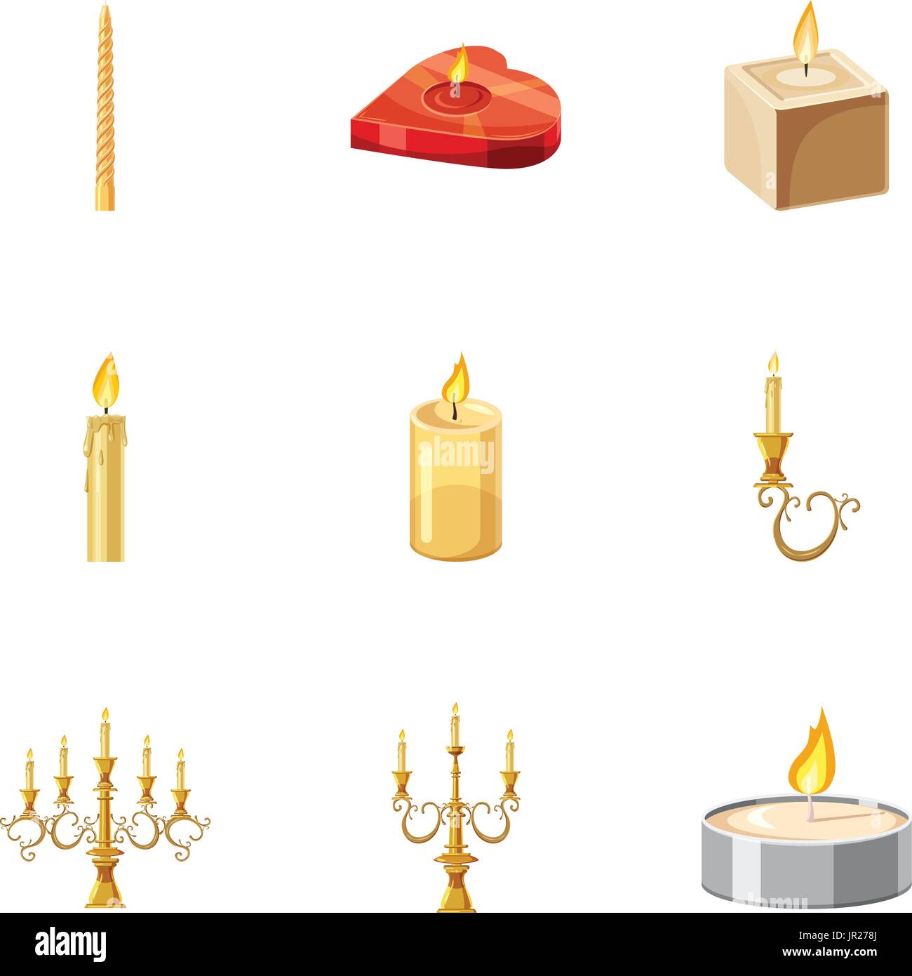 Candles icons set, cartoon style Stock Vector Image & Art - Alamy