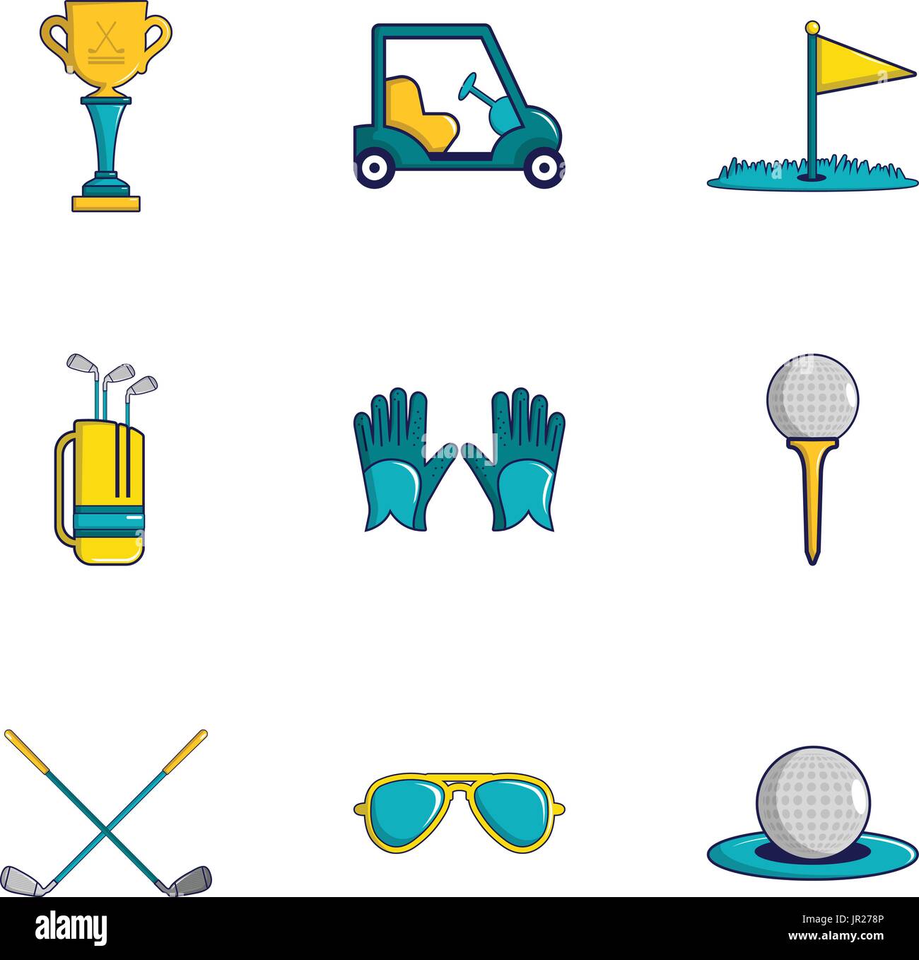 Golf icons set, cartoon style Stock Vector Image & Art - Alamy