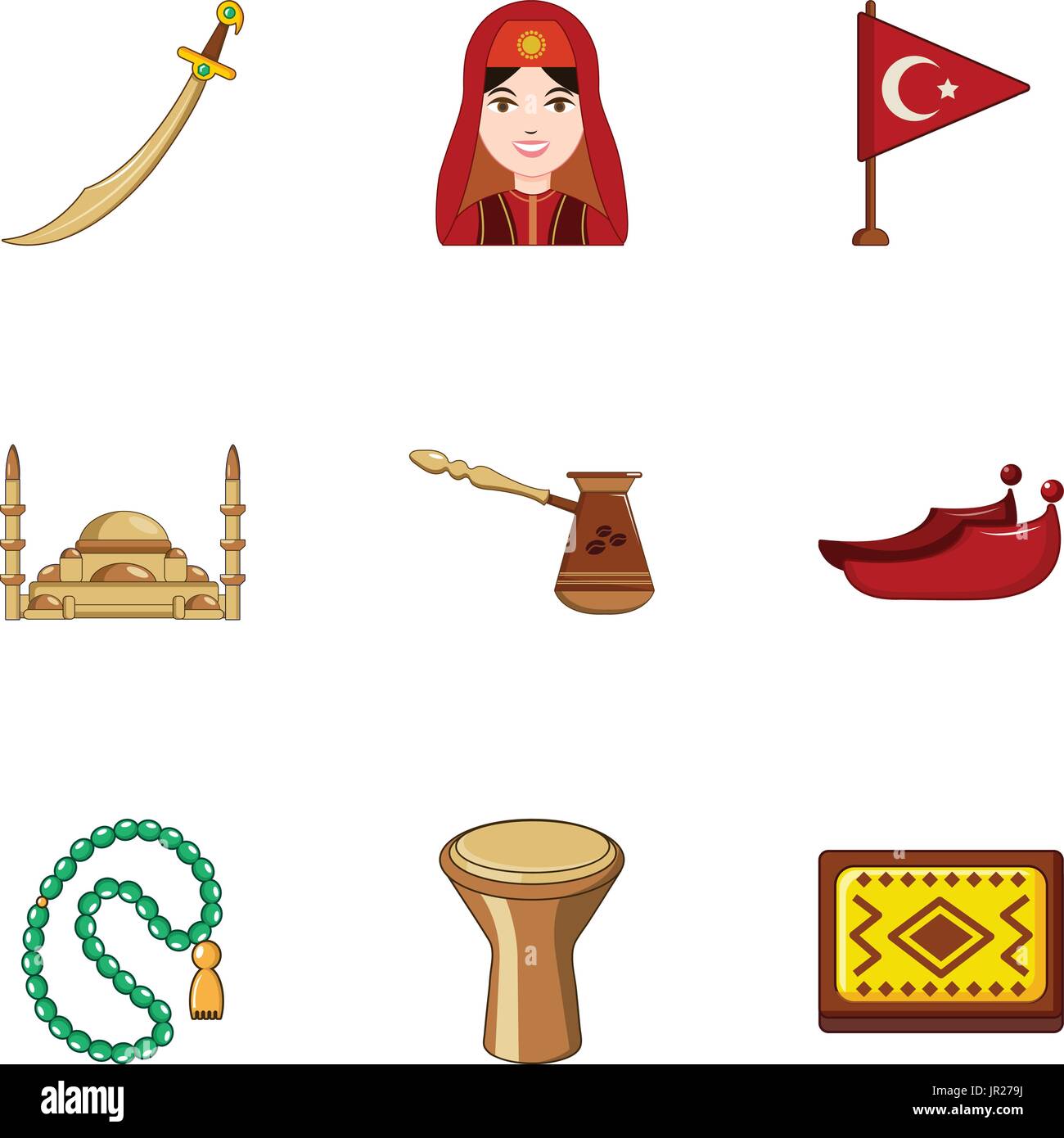 Turkey icons set, cartoon style Stock Vector Image & Art - Alamy