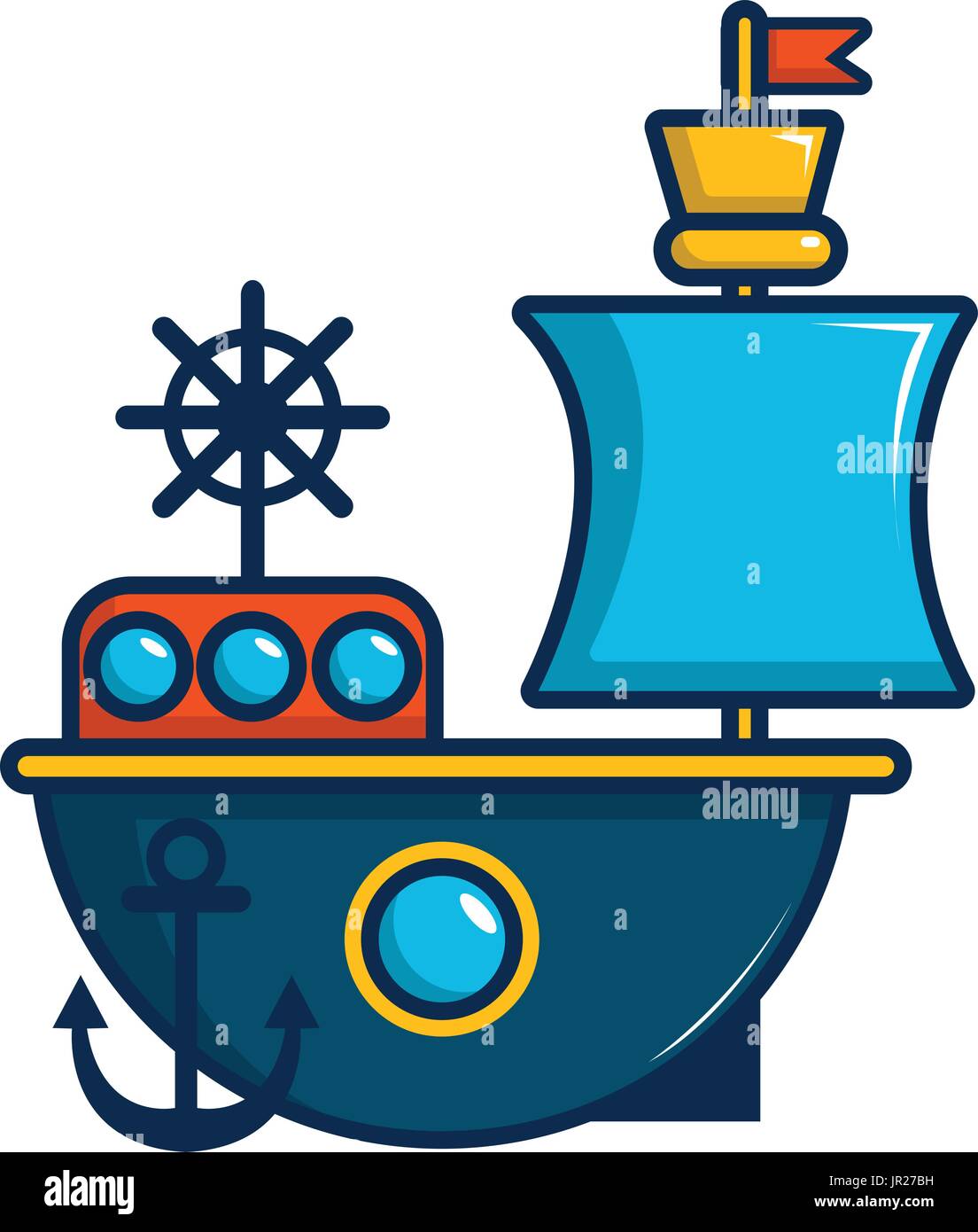 Toy sailing ship icon, cartoon style Stock Vector Image & Art - Alamy