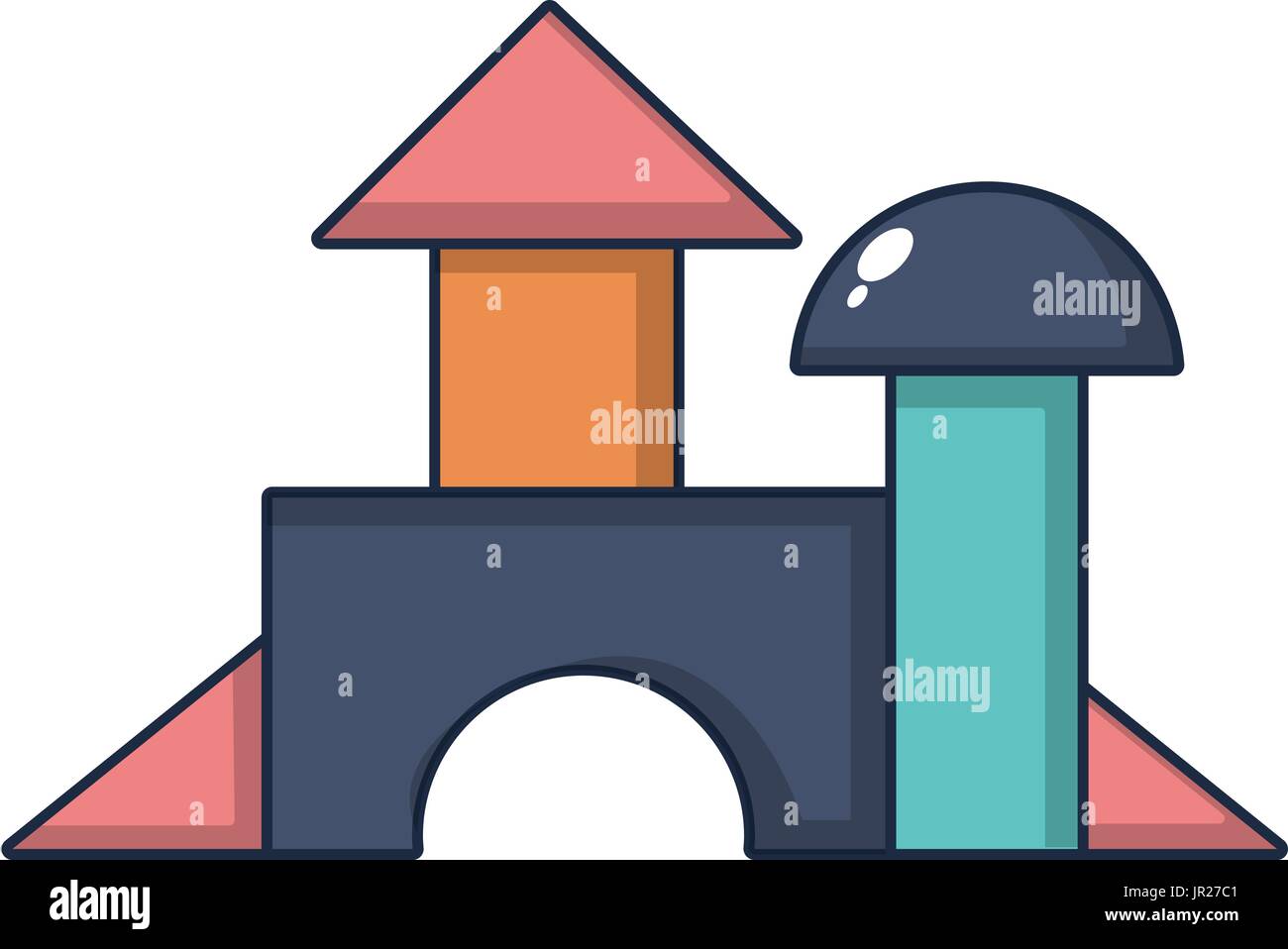 Brick house wooden toy icon, cartoon style Stock Vector Image & Art - Alamy