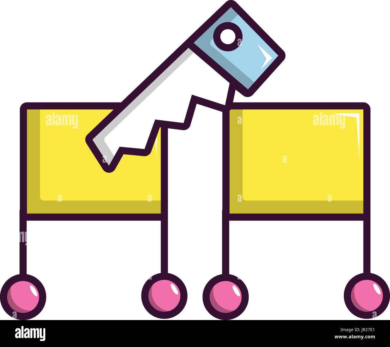 Cutting in half magic focus icon, cartoon style Stock Vector Image ...