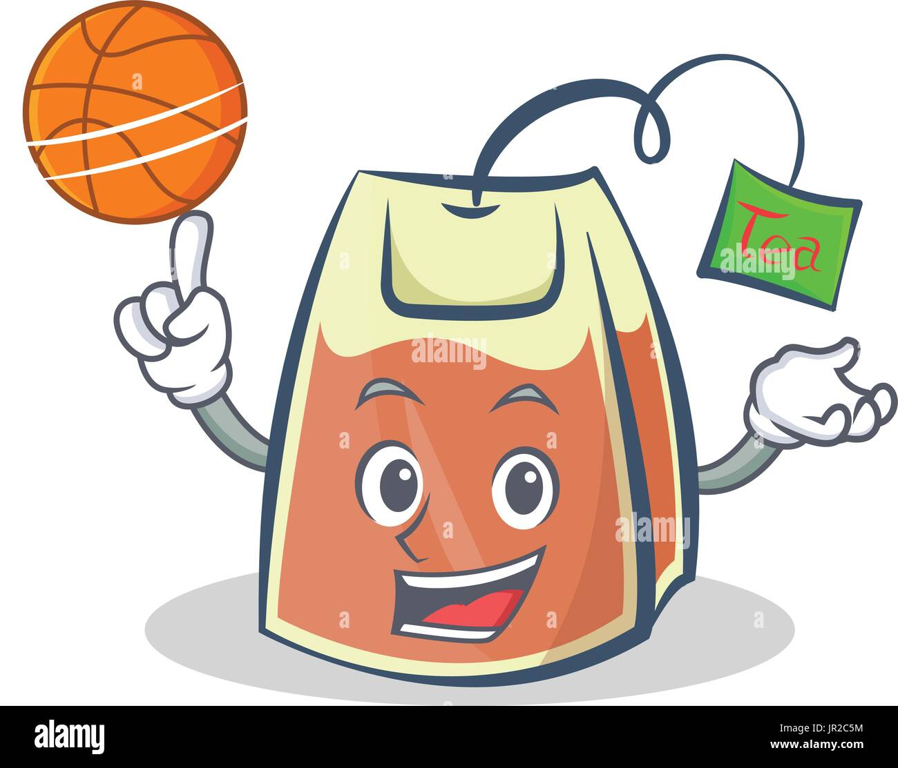 Playing basketball tea bag character cartoon vector illustration Stock ...