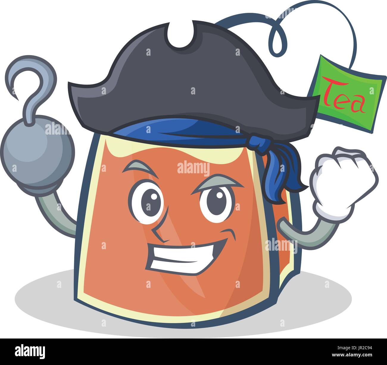 Pirate tea bag character cartoon vector illustration Stock Vector Image ...