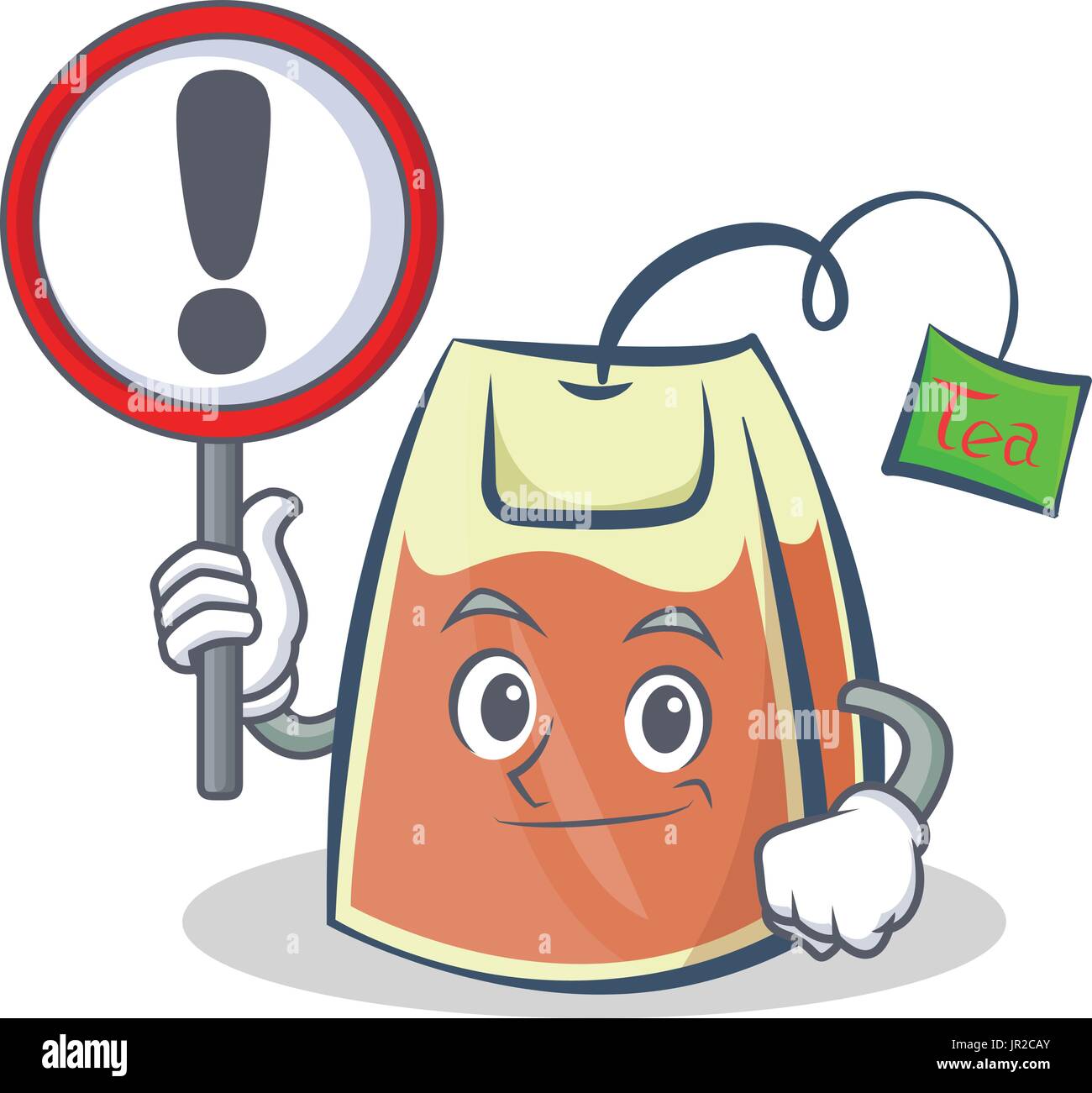 tea bag character cartoon with sign vector illustration Stock Vector ...