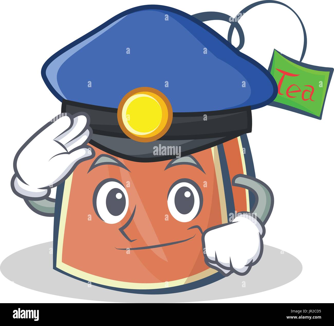 Police tea bag character cartoon vector illustration Stock Vector Image ...