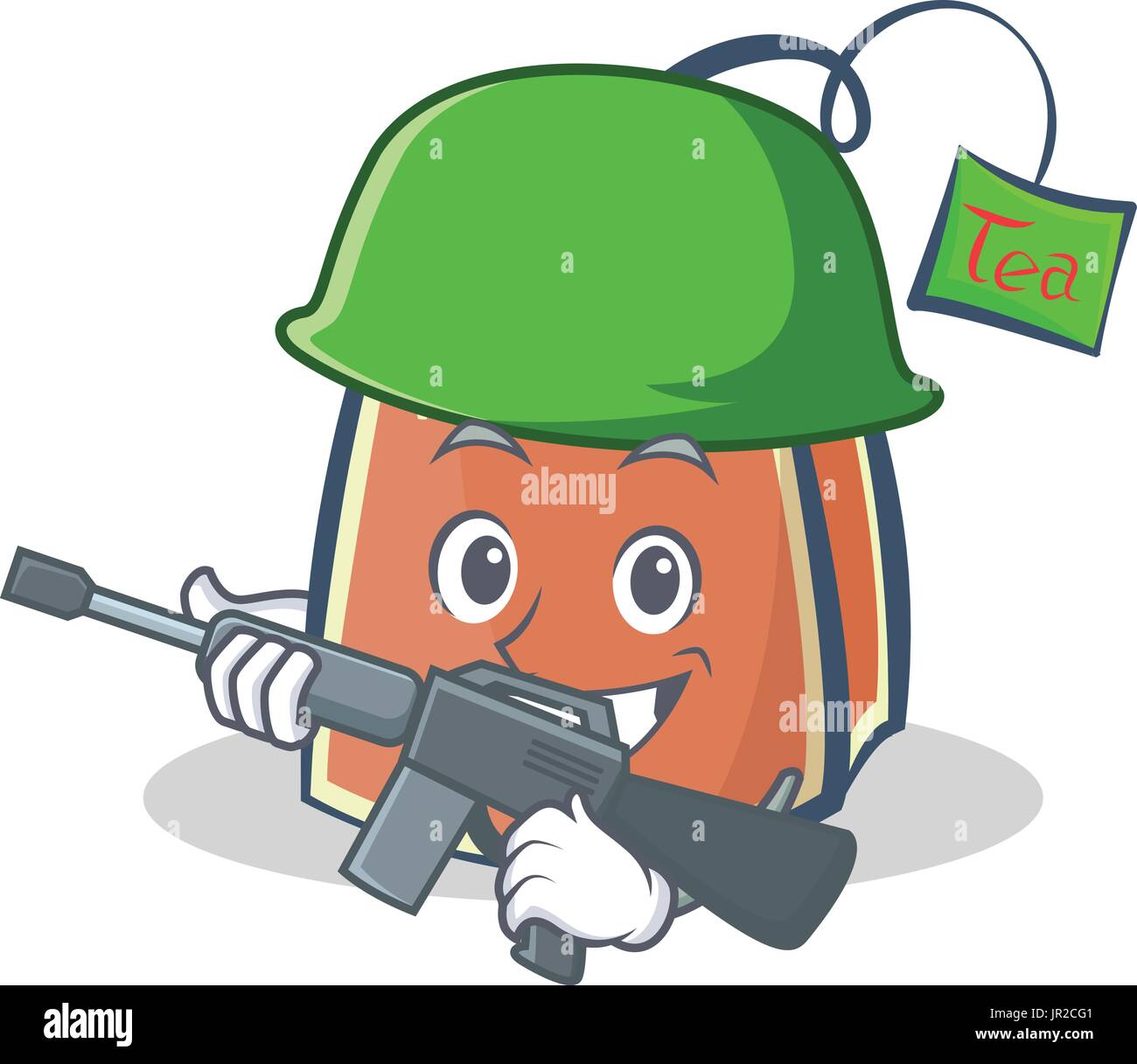 Army tea bag character cartoon vector illustration Stock Vector Image ...
