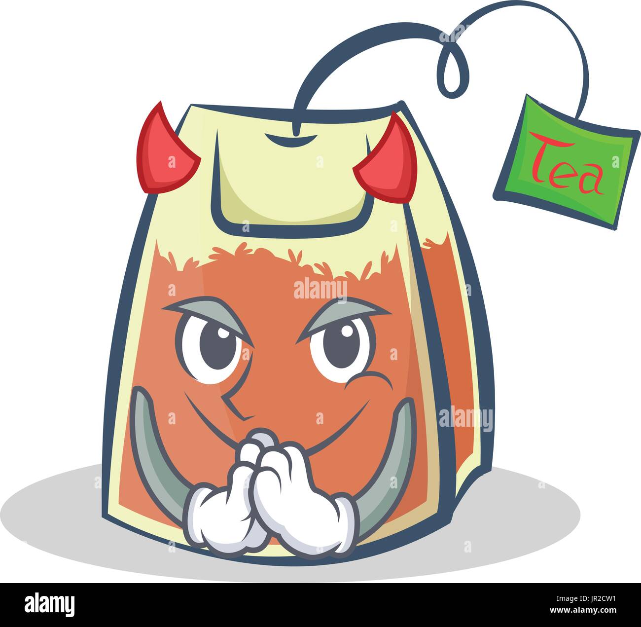 Devil tea bag character cartoon vector art collection Stock Vector ...