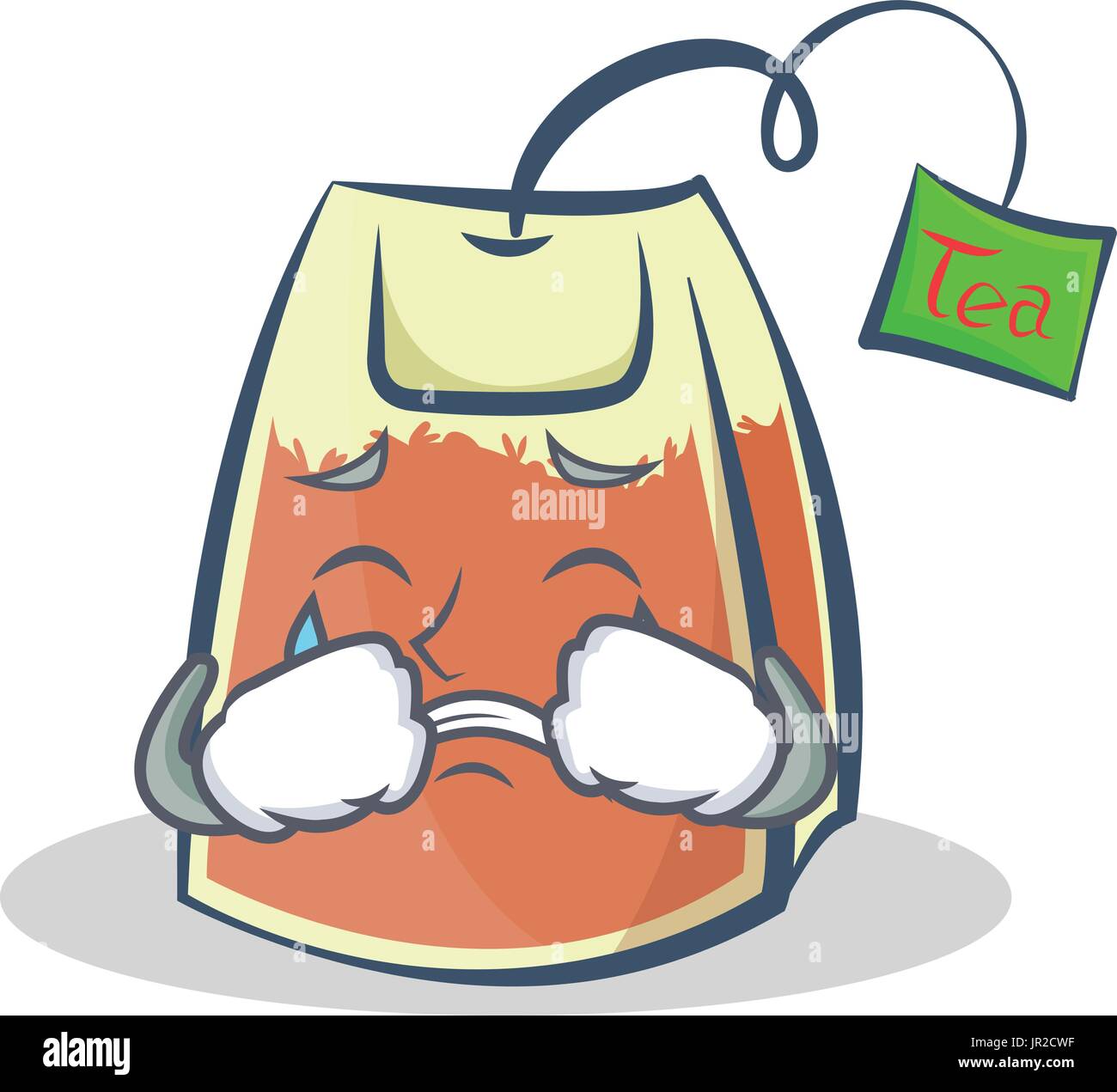 Crying tea bag character cartoon vector art collection Stock Vector ...