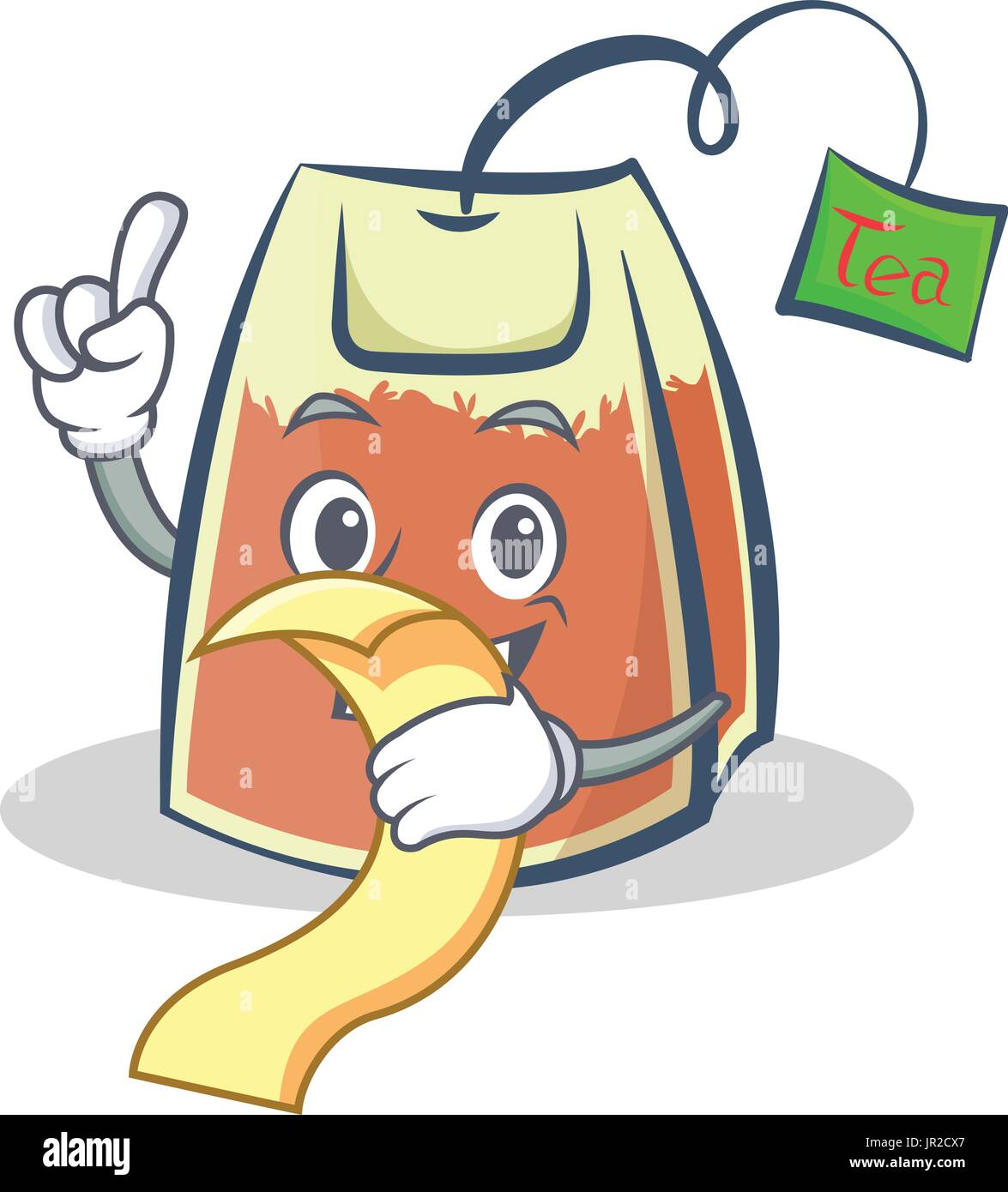tea bag character cartoon vector art with menu collection Stock Vector ...