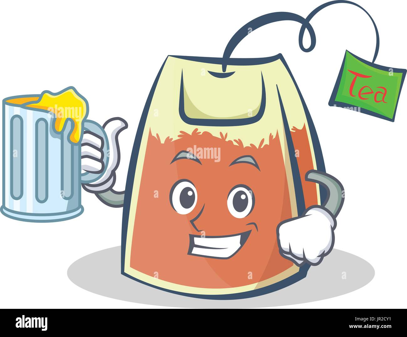 tea bag character cartoon vector art with juice collection Stock Vector ...