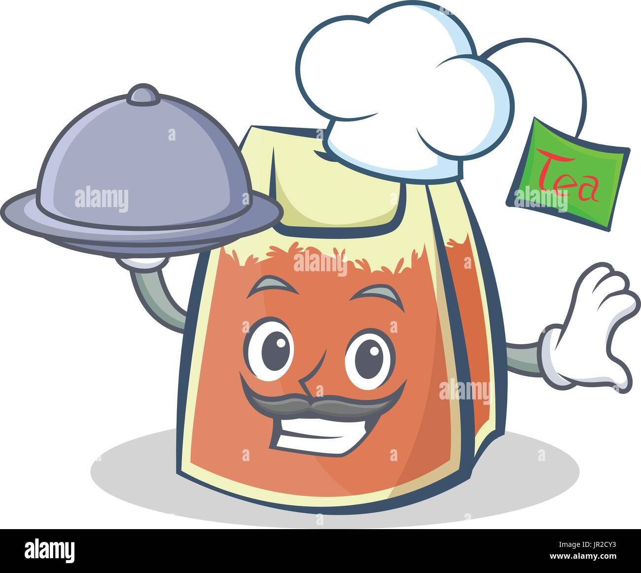 Chef tea bag character cartoon vector art with food collection Stock ...
