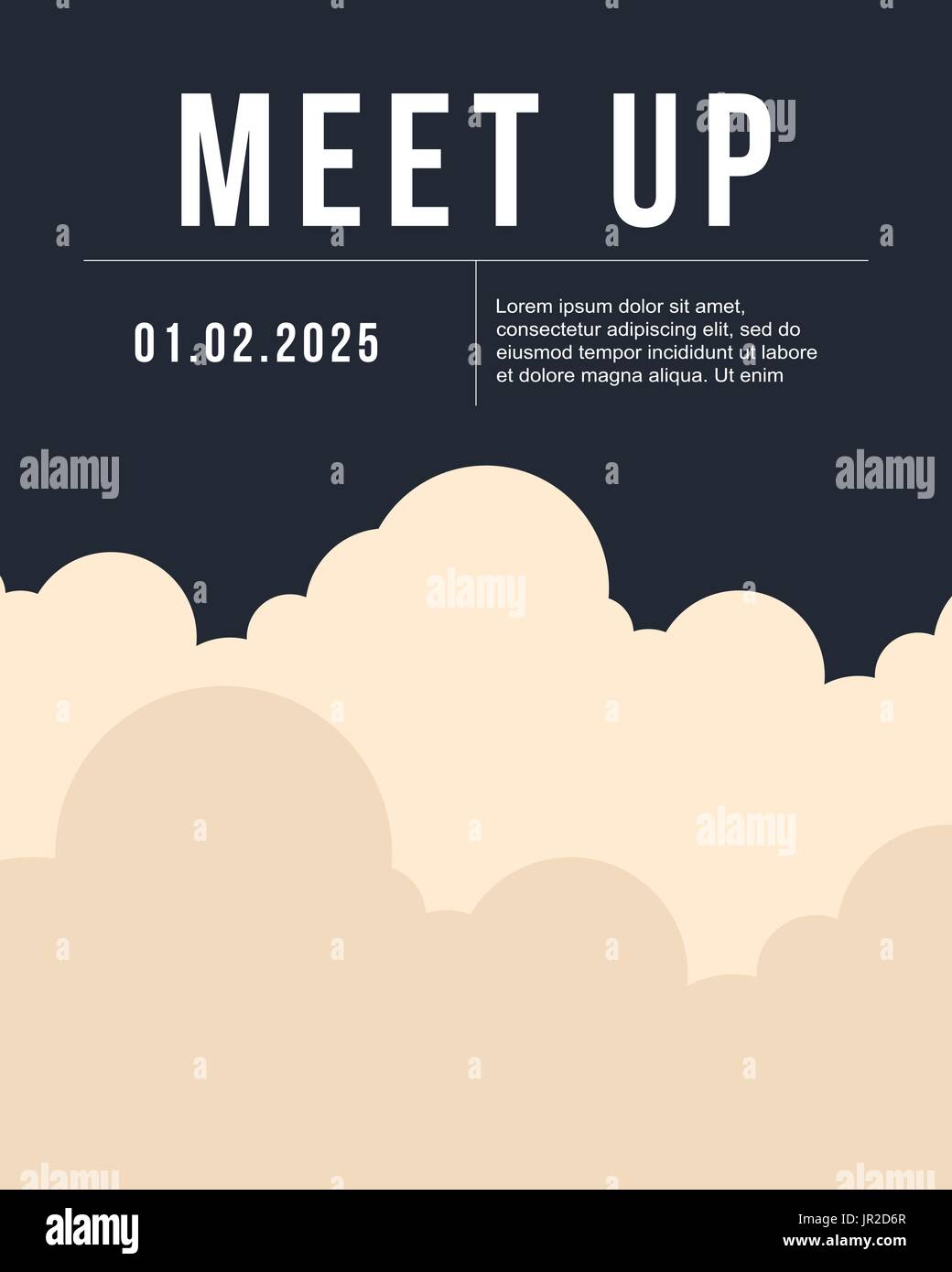 cool colorful background with cloud meet up card Stock Vector Image ...