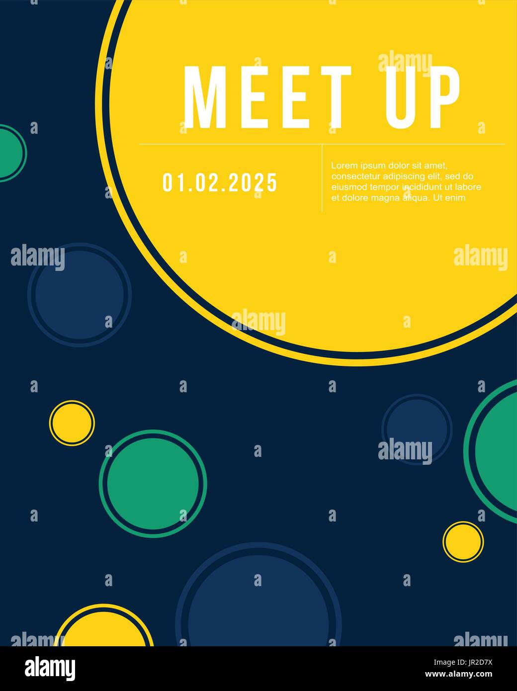 Cute bubble cool colorful background meet up card Stock Vector Image ...