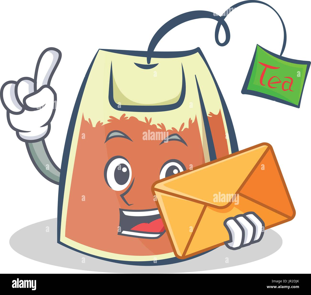 tea bag character cartoon with envelope vector Stock Vector Image & Art ...