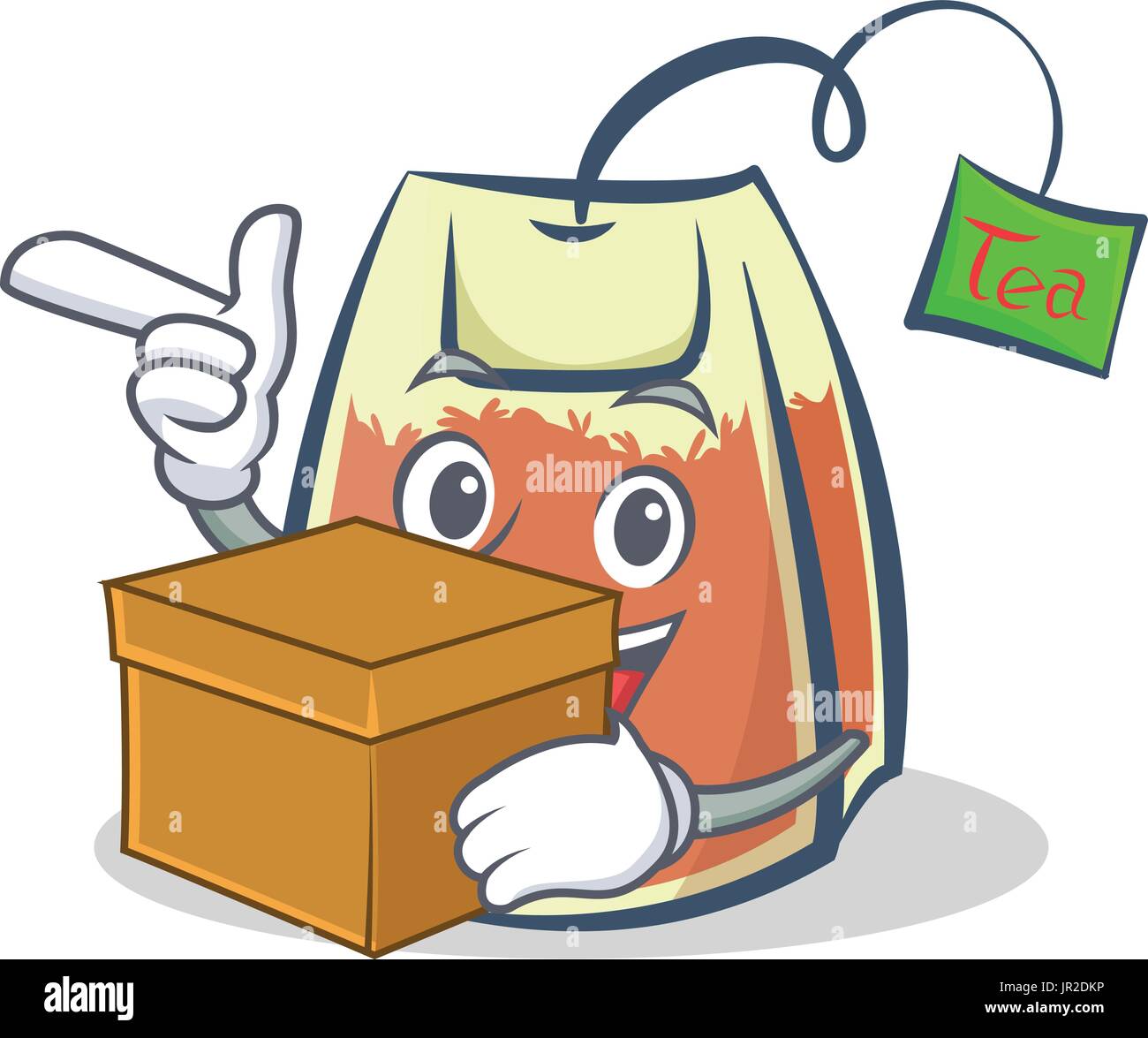 tea bag character cartoon with box vector art Stock Vector Image & Art ...