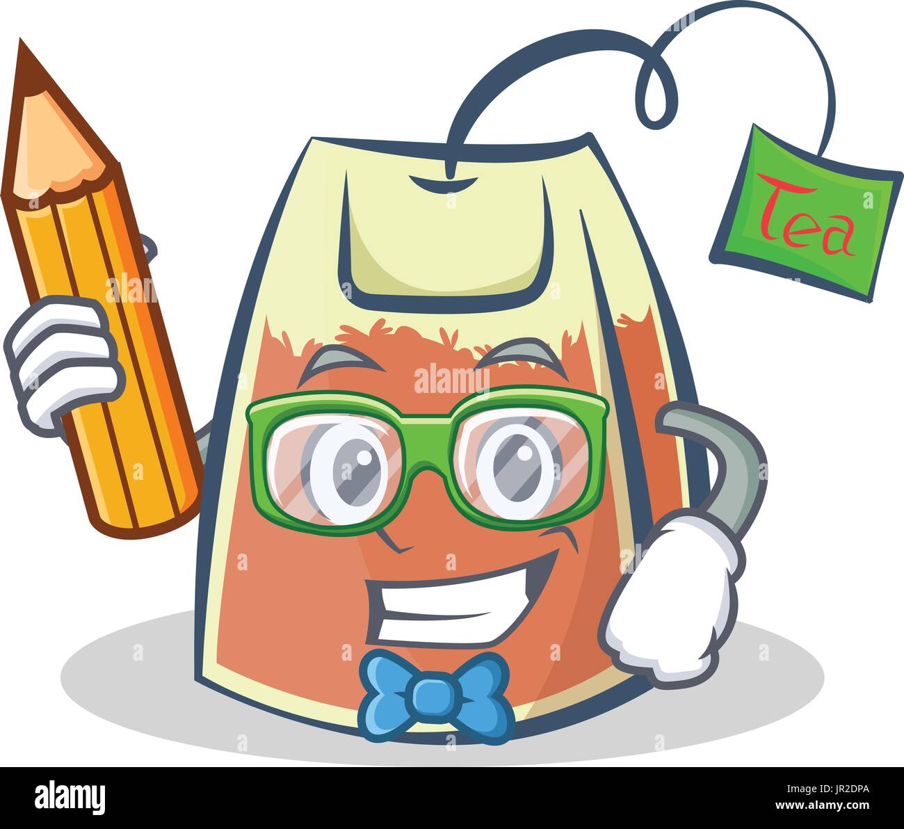 tea bag character cartoon with clock vector art Stock Vector Image ...