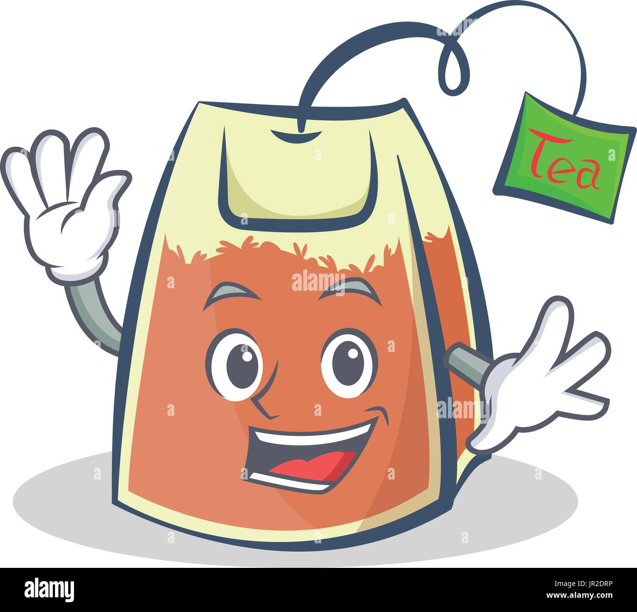 Waving tea bag character cartoon Stock Vector Image & Art - Alamy