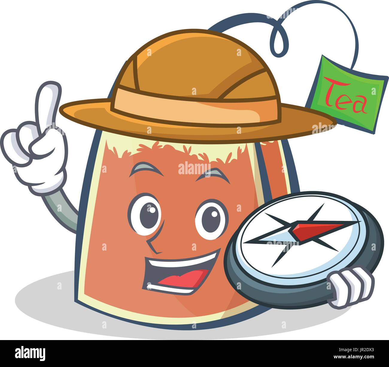 Explorer tea bag character cartoon Stock Vector Image & Art - Alamy