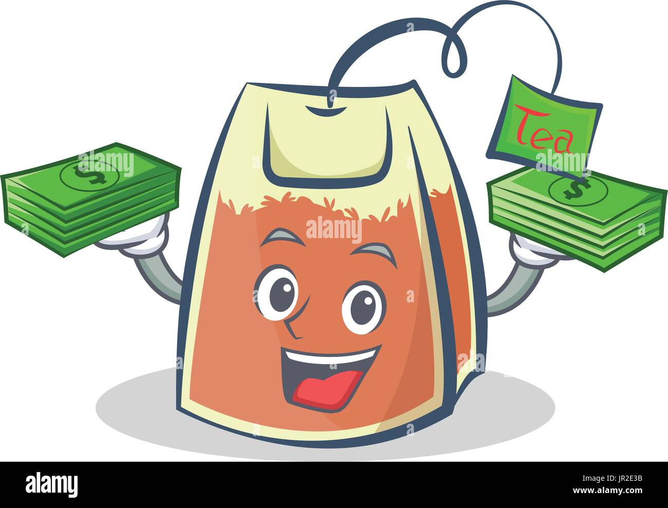 tea bag character cartoon with money Stock Vector Image & Art - Alamy