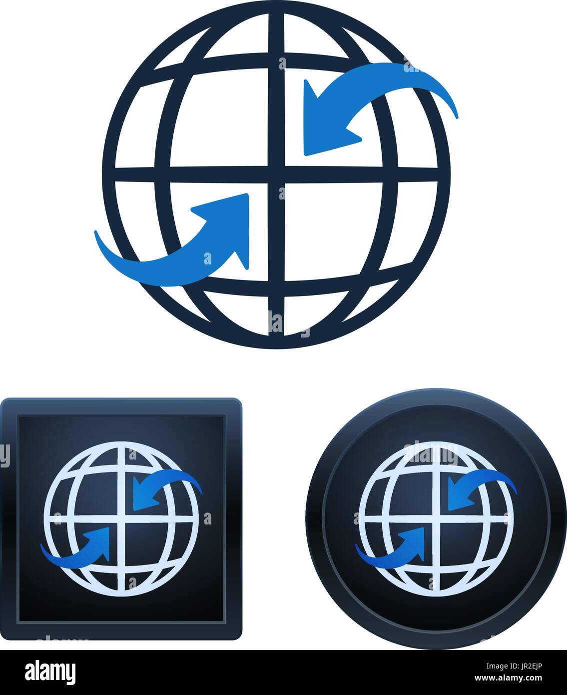 Design of global communication icons on white background. Isolated ...