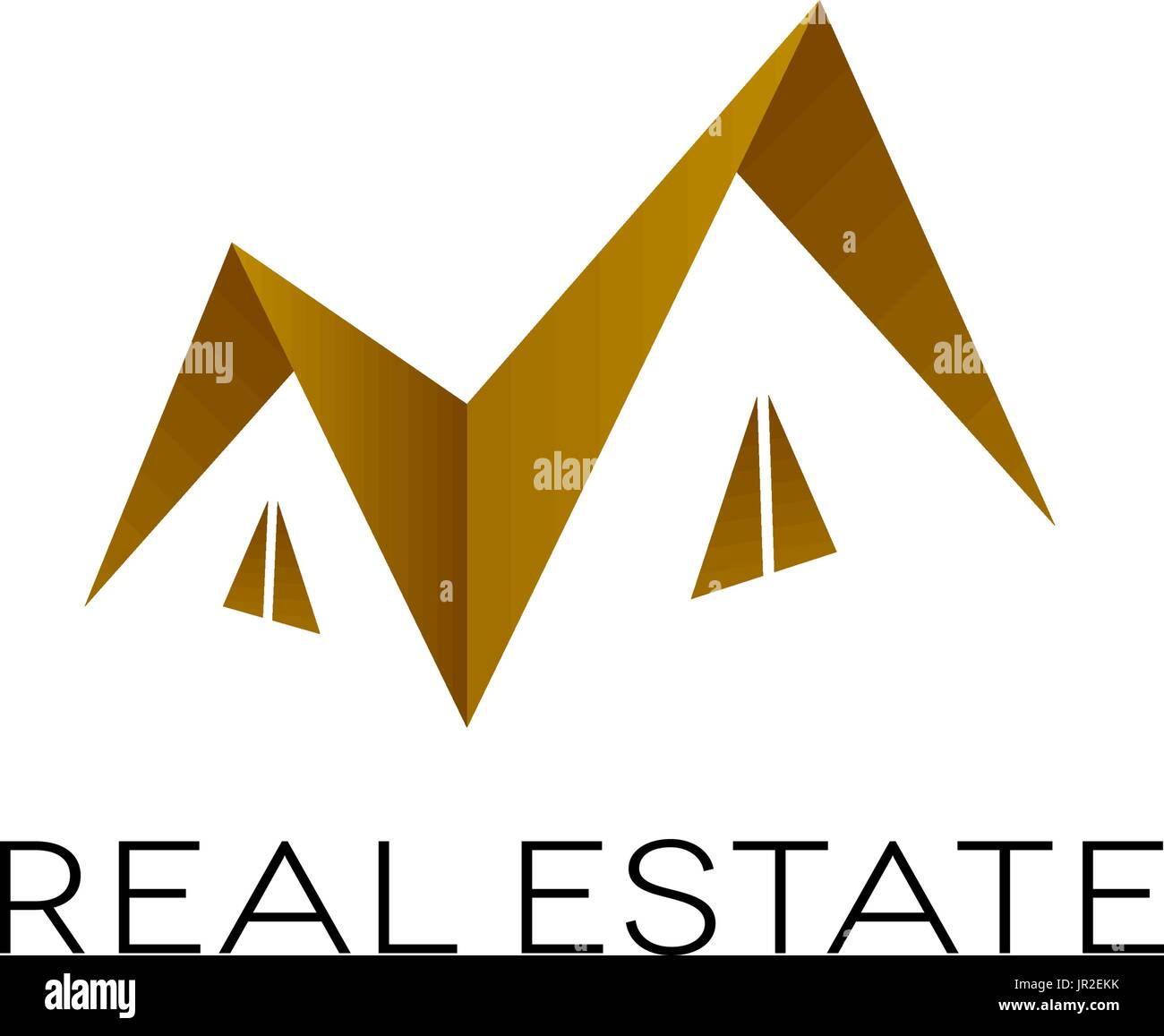 Design of real estate logo on white background. Roof shape. Isolated ...
