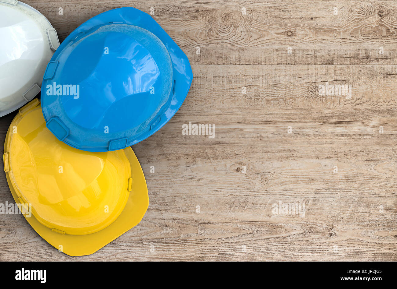 safety helmets with blank space top view Stock Photo - Alamy