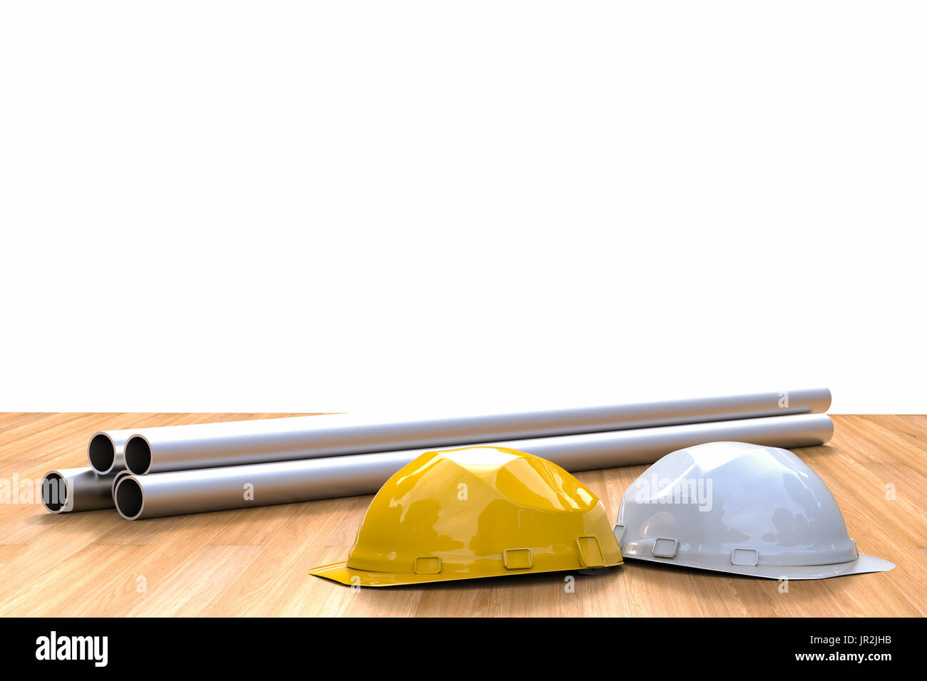 civil engineer concept with safety helmets and pipeline Stock Photo - Alamy