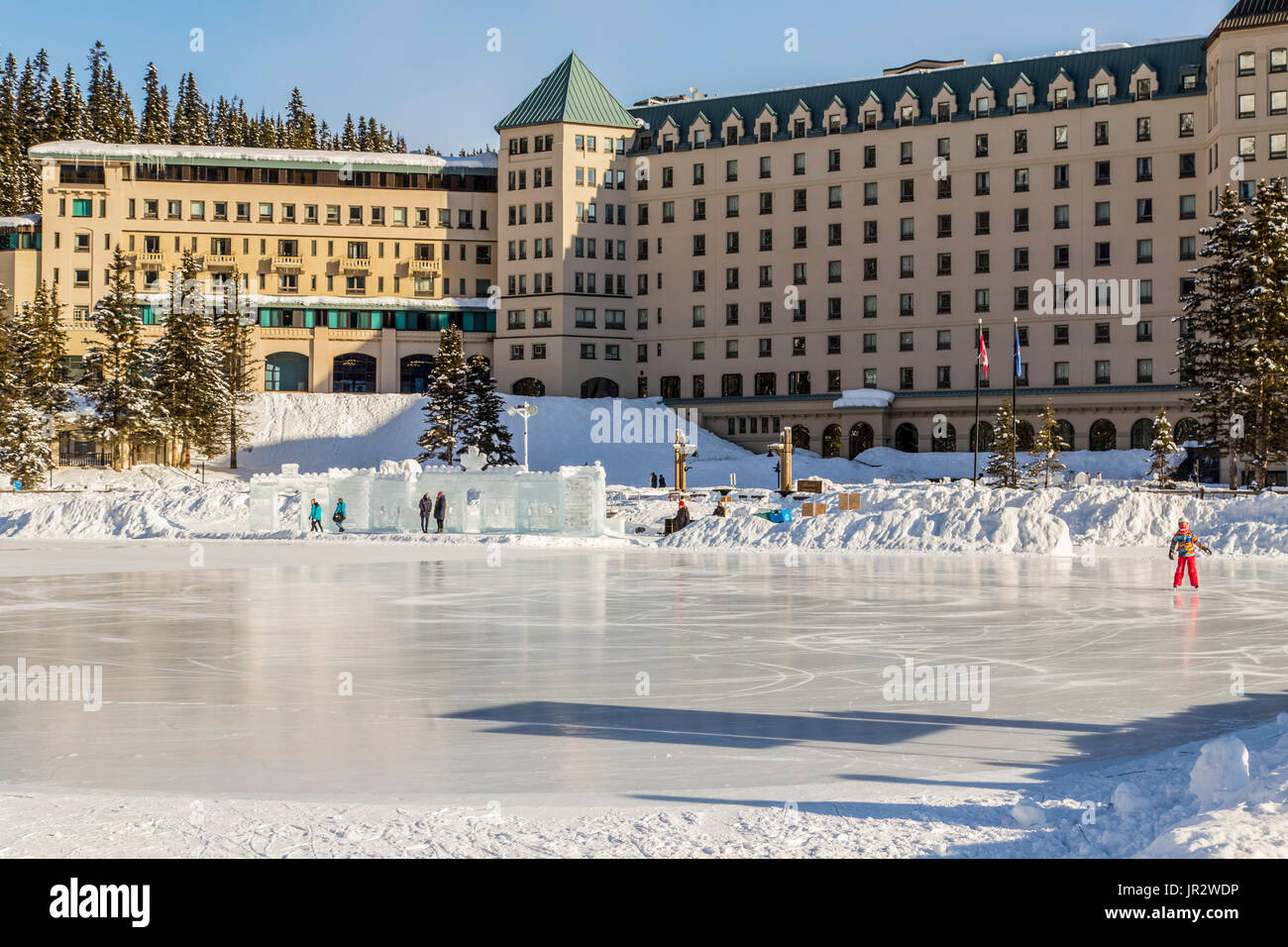 Ice Skaters On The Outdoor Skating Rink During The Daytime On The ...